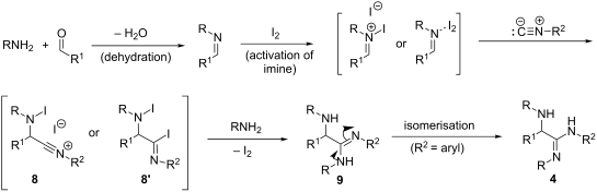 Synthesis of α-amino amidines through molecular iodine-catalyzed three ...