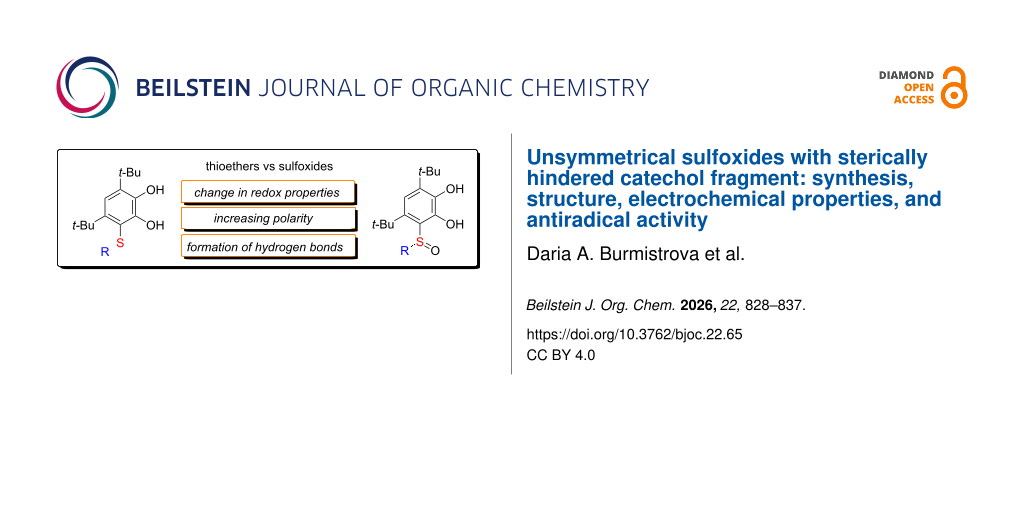 BJOC - Unsymmetrical sulfoxides with sterically hindered catechol ...