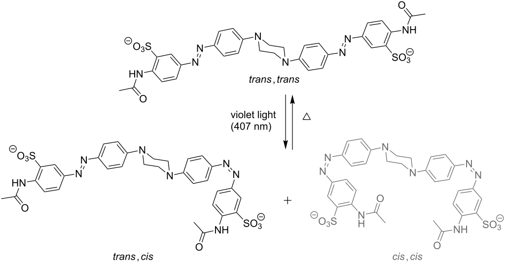 A bisazobenzene crosslinker that isomerizes with visible light