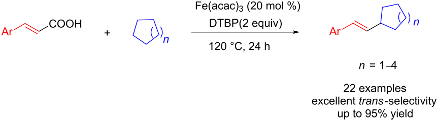 Iron-catalyzed decarboxylative alkenylation of cycloalkanes with ...