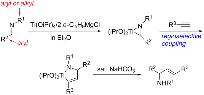 Titanium-mediated reductive cross-coupling reactions of imines with ...
