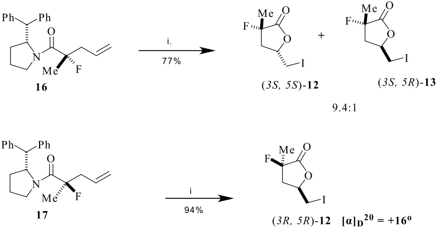 Stereoselective α-fluoroamide and α-fluoro-γ-lactone synthesis by an ...