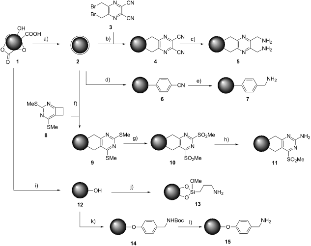 Synthesis of nanodiamond derivatives carrying amino functions and ...