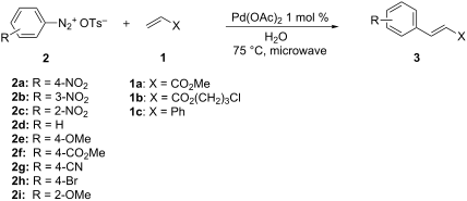 Matsuda–Heck reaction with arenediazonium tosylates in water