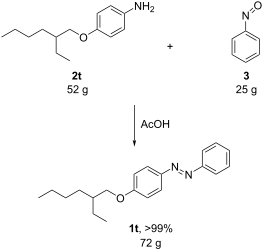 Continuous flow synthesis of azobenzenes via Baeyer–Mills reaction