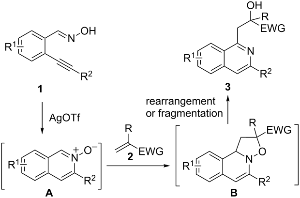 AgOTf-catalyzed one-pot reactions of 2-alkynylbenzaldoximes with α,β ...