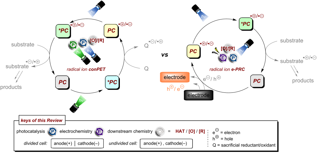 Photoredox catalysis harvesting multiple photon or electrochemical energies